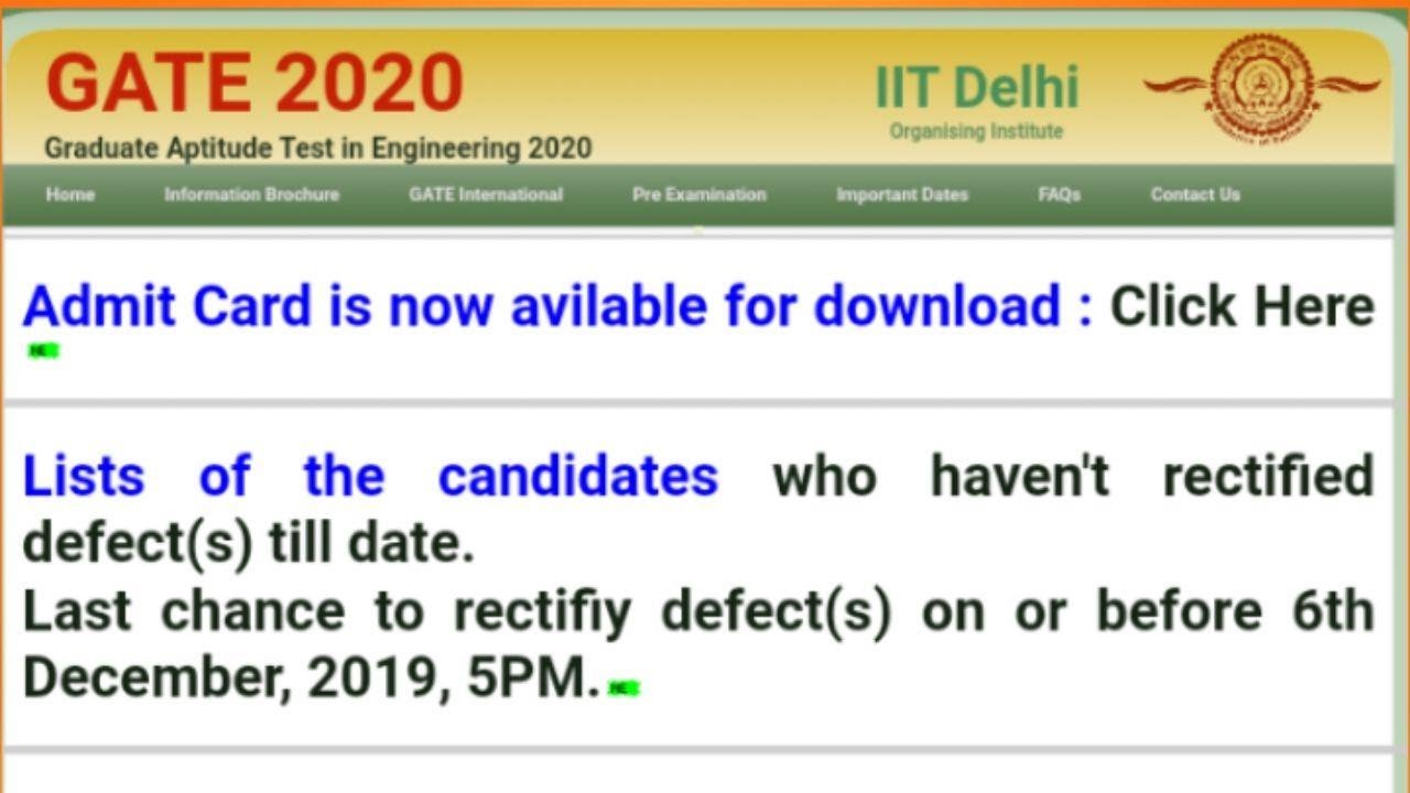 gate 2020 admit card kaise download kare - YouTube