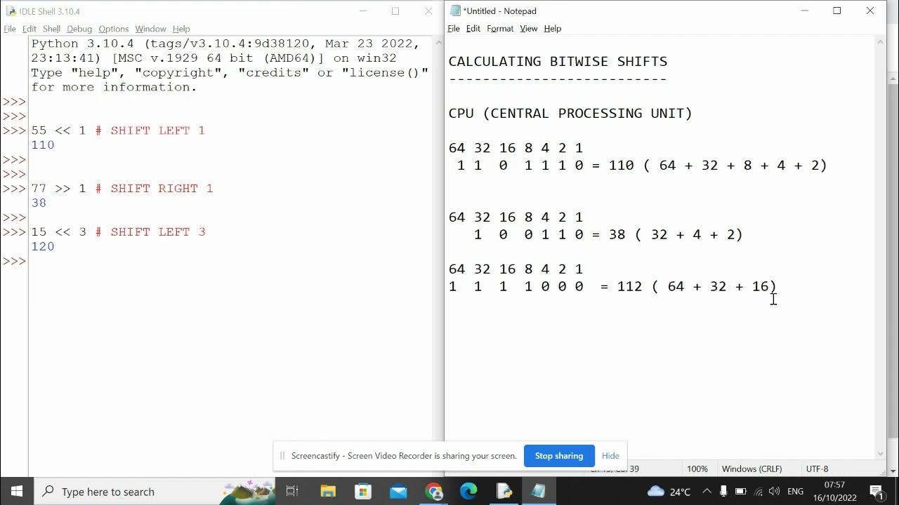 9210 IGCSE Computer Science - Calculating Bitwise Shifts - YouTube