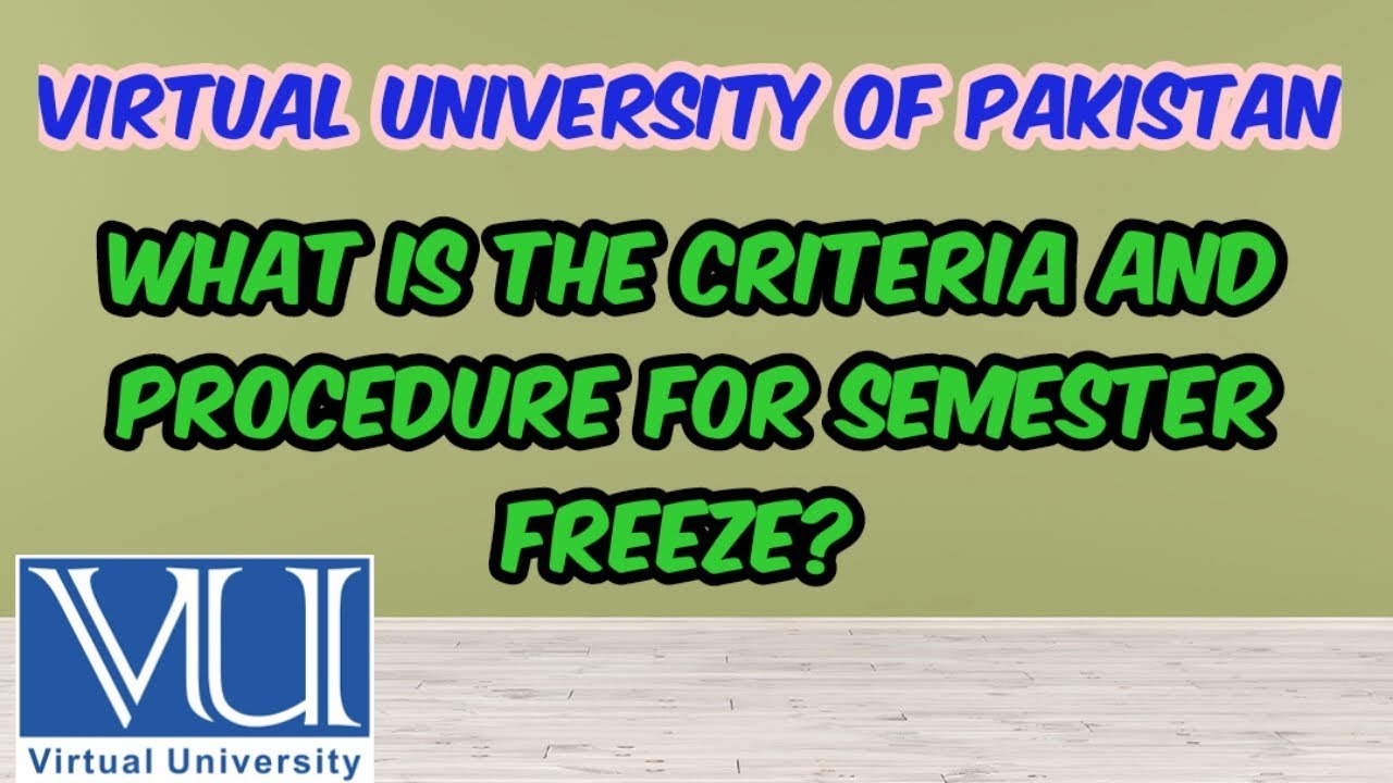 How to freeze any semester in Virtual University VU 2020 - YouTube