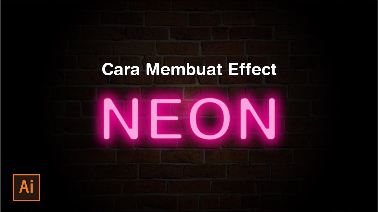 #53 Tutorial Illustrator | Cara Membuat Desain Font NEON LAMP di Adobe ...