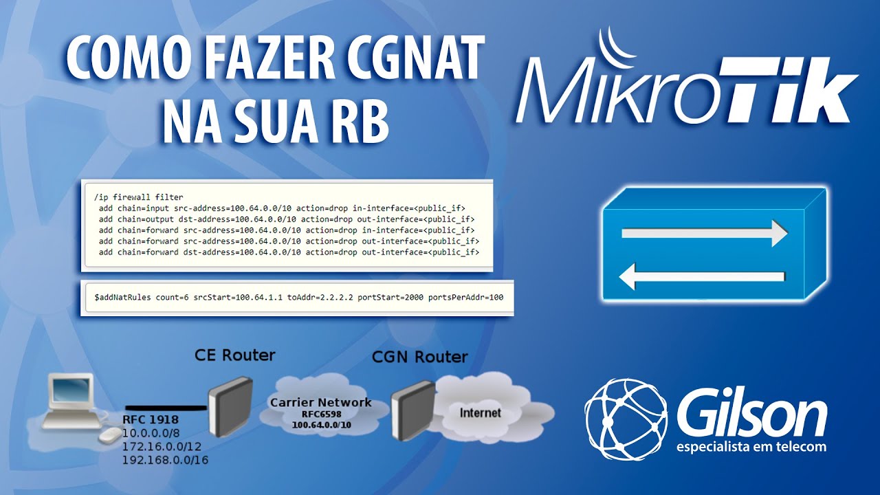 Como fazer CGNAT no seu Mikrotik (compartilhamento de IPs - Duplo NAT ...