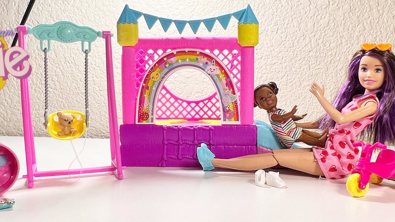 Barbie Skipper Babysitters Bounce House Playset #barbie #barbiedoll # ...