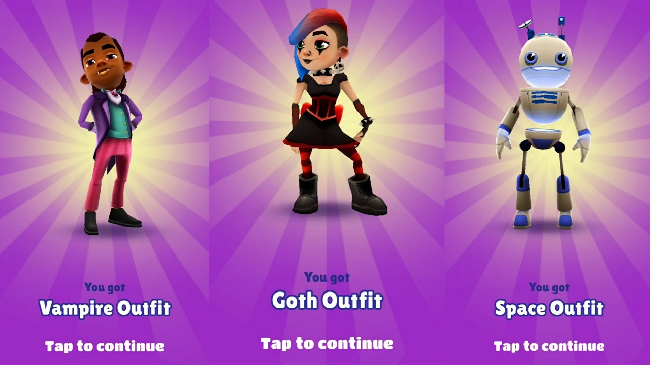 Subway surfers 2023 || Unlocking Vampire Outfit, Goth Outfit, and Space ...