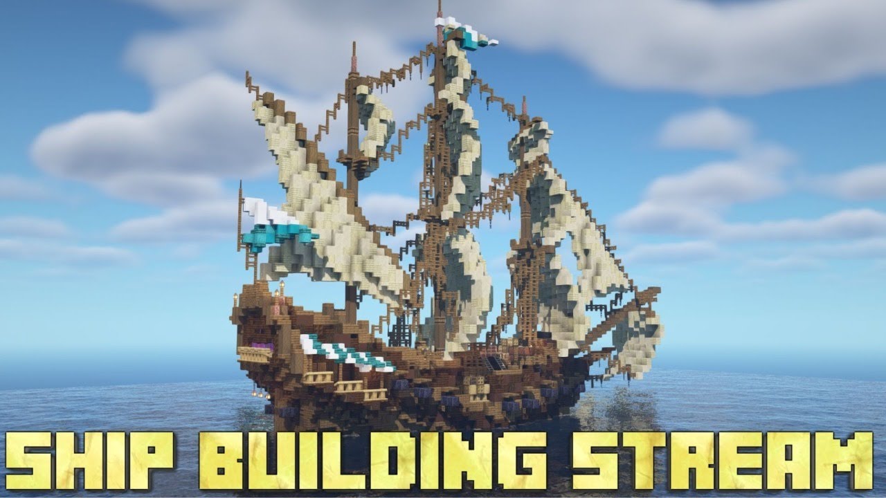 Minecraft Creative Ship Building Design Stream (feat. Osteost ...