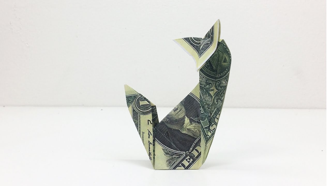 Money Origami Fox Tutorial - Fold a Fox from Dollar Note - YouTube