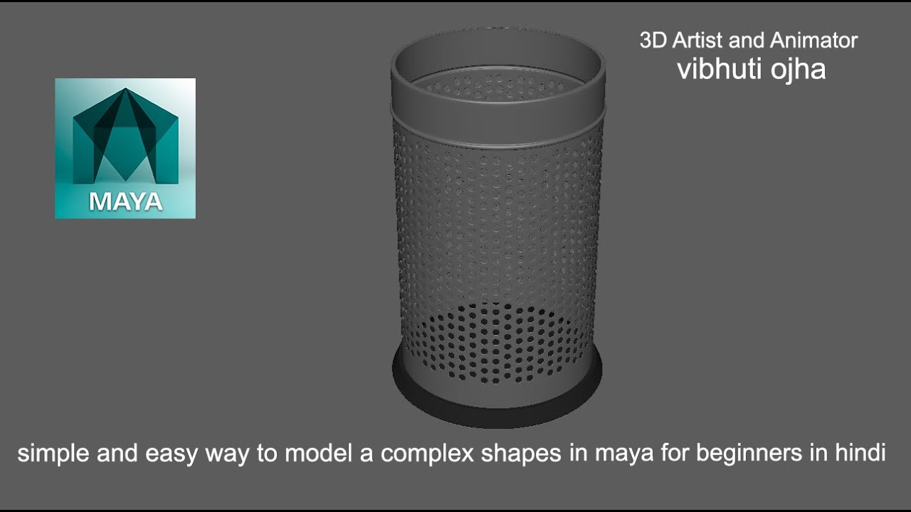 simple and easy way to model dustbin in maya for beginners in hindi ...