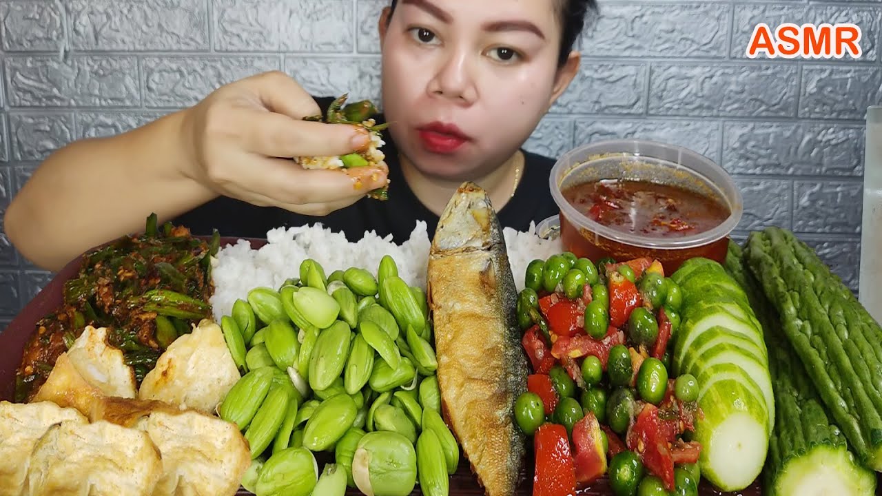 SALTED FISH, bitter gourd with stink bean karedok lenca, fried tofu ...