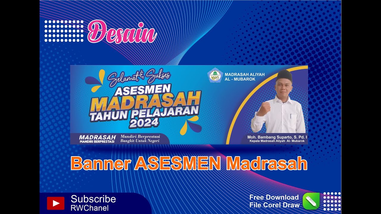 Desain Banner Asesmen Madrasah 2024 File Cdr Youtube