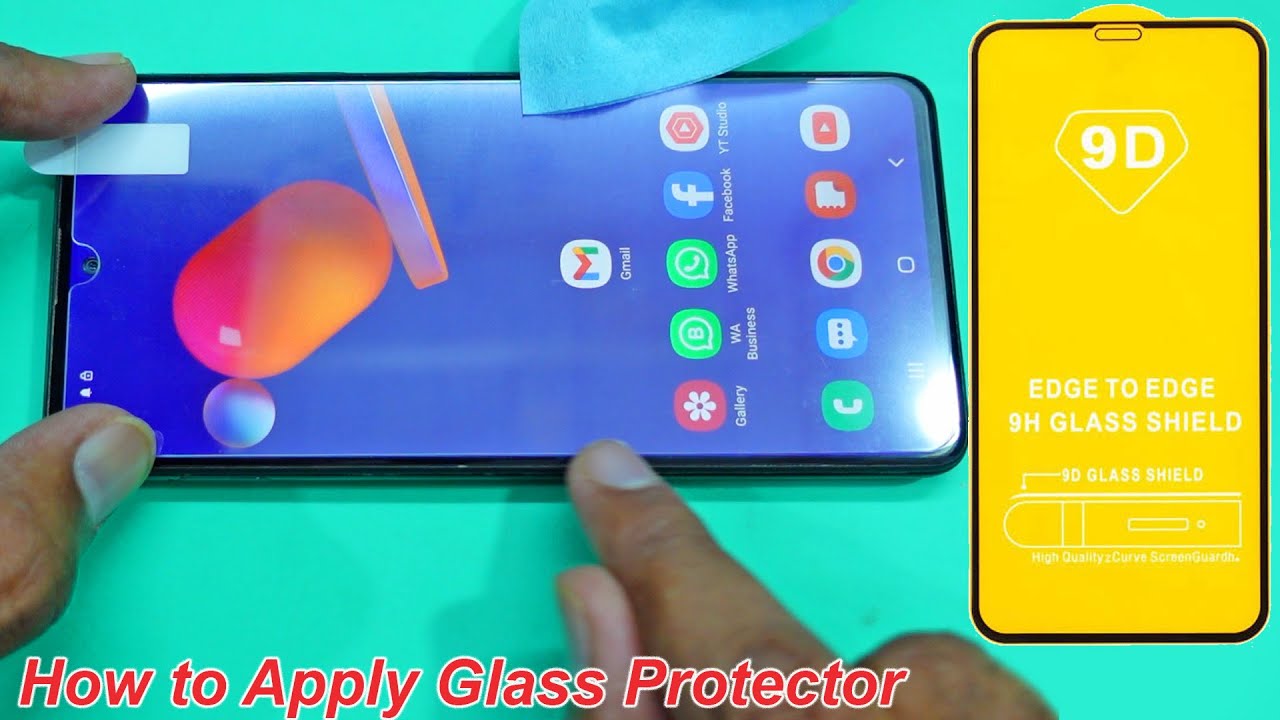 How to apply glass screen protector on mobile phone screen - YouTube