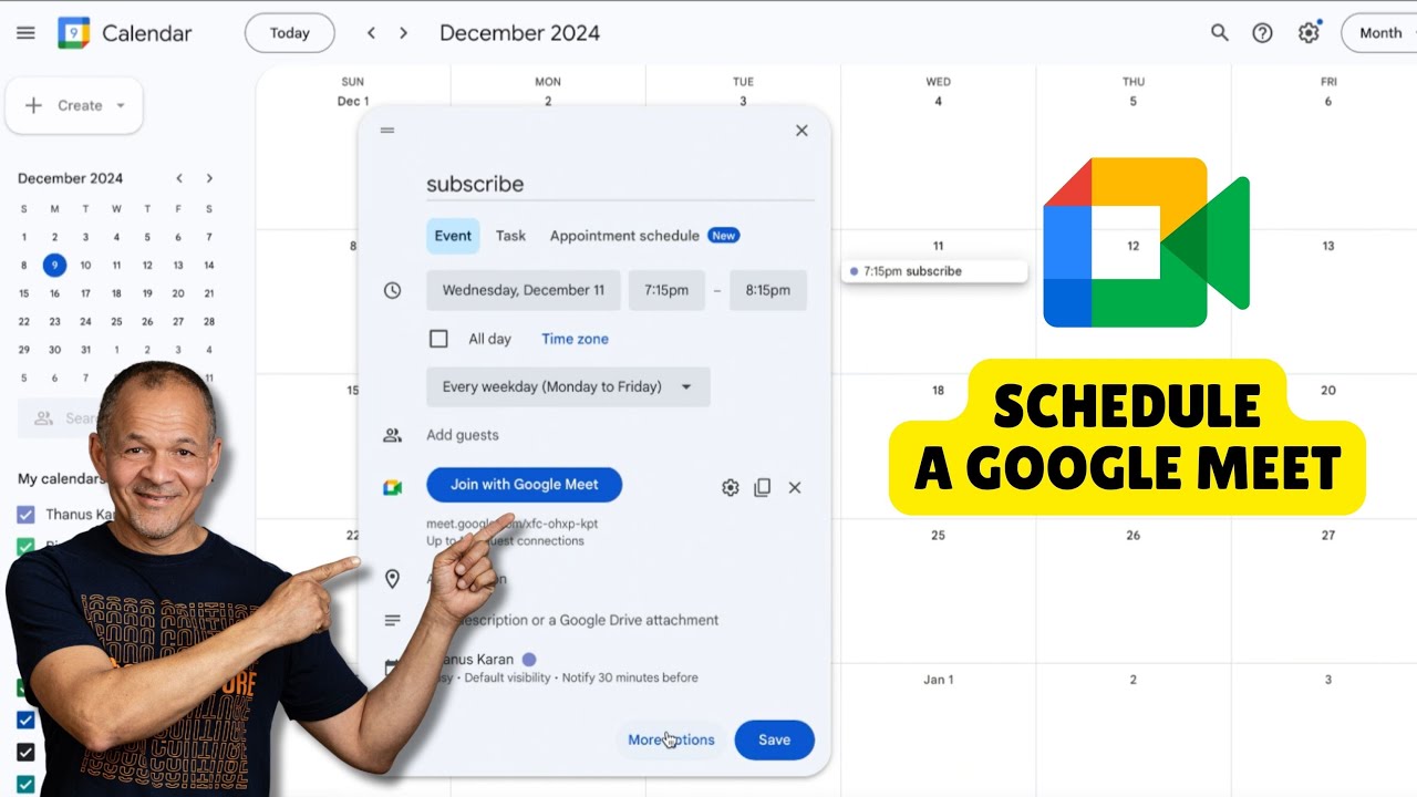 How to Schedule Meetings on Google Meet Using Google Calendar - 2025 ...