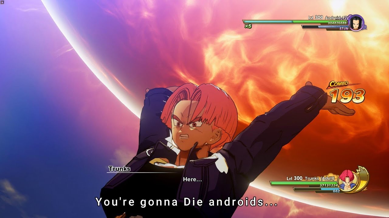 you're gonna die Androids! Trunks God Vs Android 18 and 17 db Kakarot ...