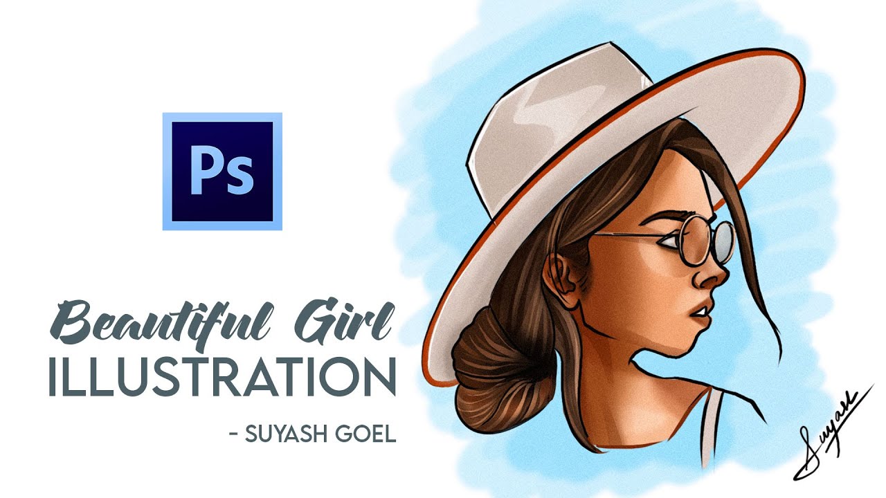 Girl Illustration Best Way l Digital Painting in photoshop - YouTube