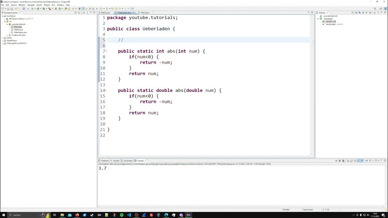 Programmieren in Java 1: Video 30 | Überladen von Methoden - YouTube