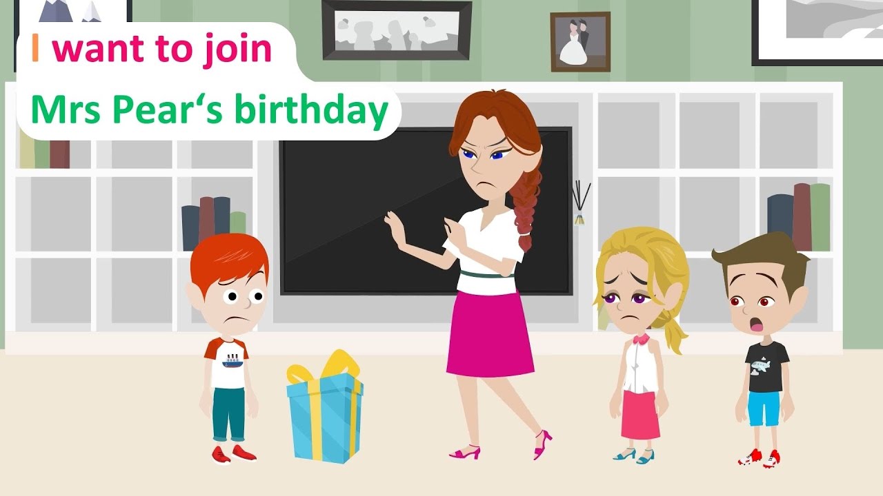 Lucas can't join Mrs Pear's birthday - English Comedy Animated - Lucas ...