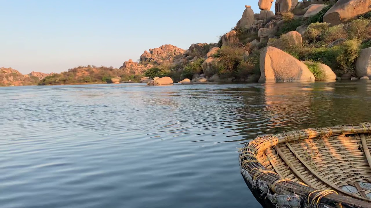 Coracle ride Hampi - YouTube