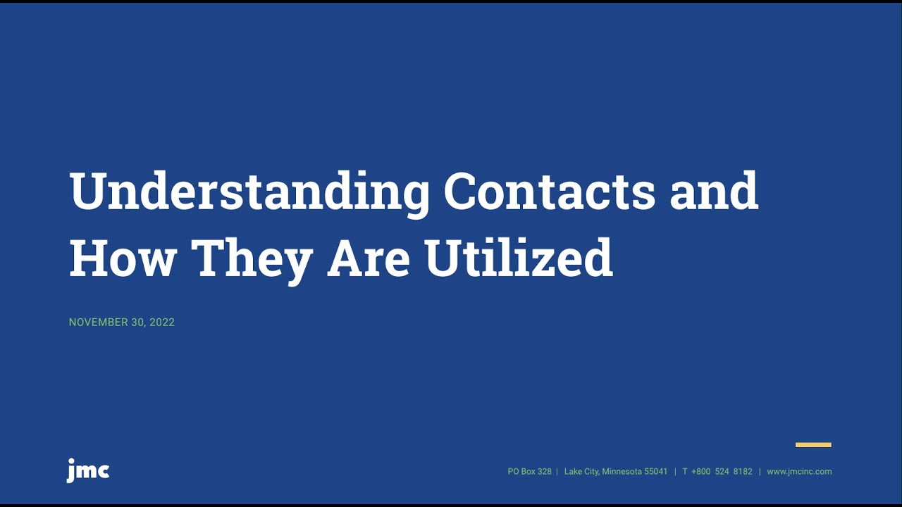 Understanding Contacts and How They Are Utilized - YouTube