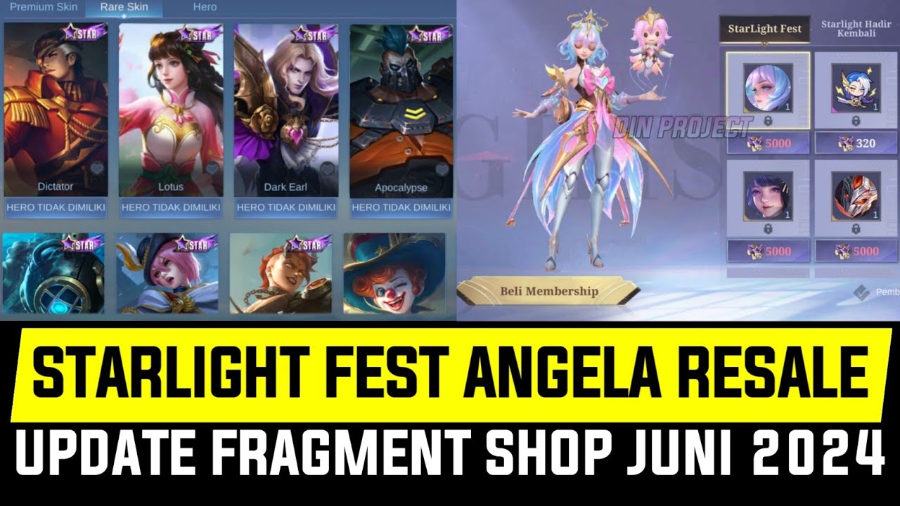 SKIN STARLIGHT FEST ANGELA RESALE ! UPDATE FRAGMENT SHOP MOBILE LEGENDS ...