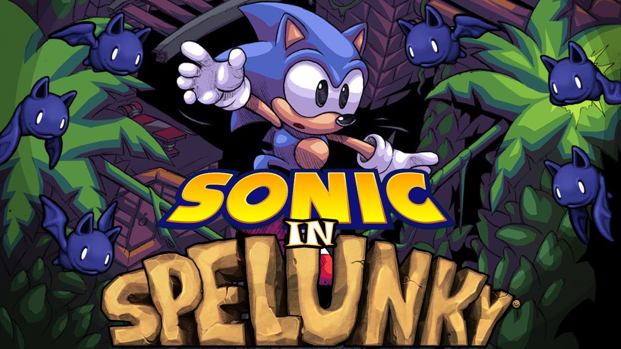 Sonic in Spelunky - Knuckles in Spelunky and Amy as damsel - YouTube