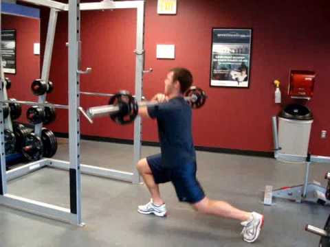 Boston Trainer: BB Reverse Lunge w/ Front Squat Grip - YouTube
