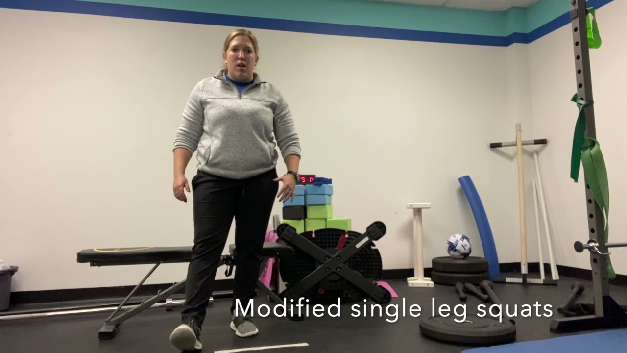 Modified single leg squat - YouTube