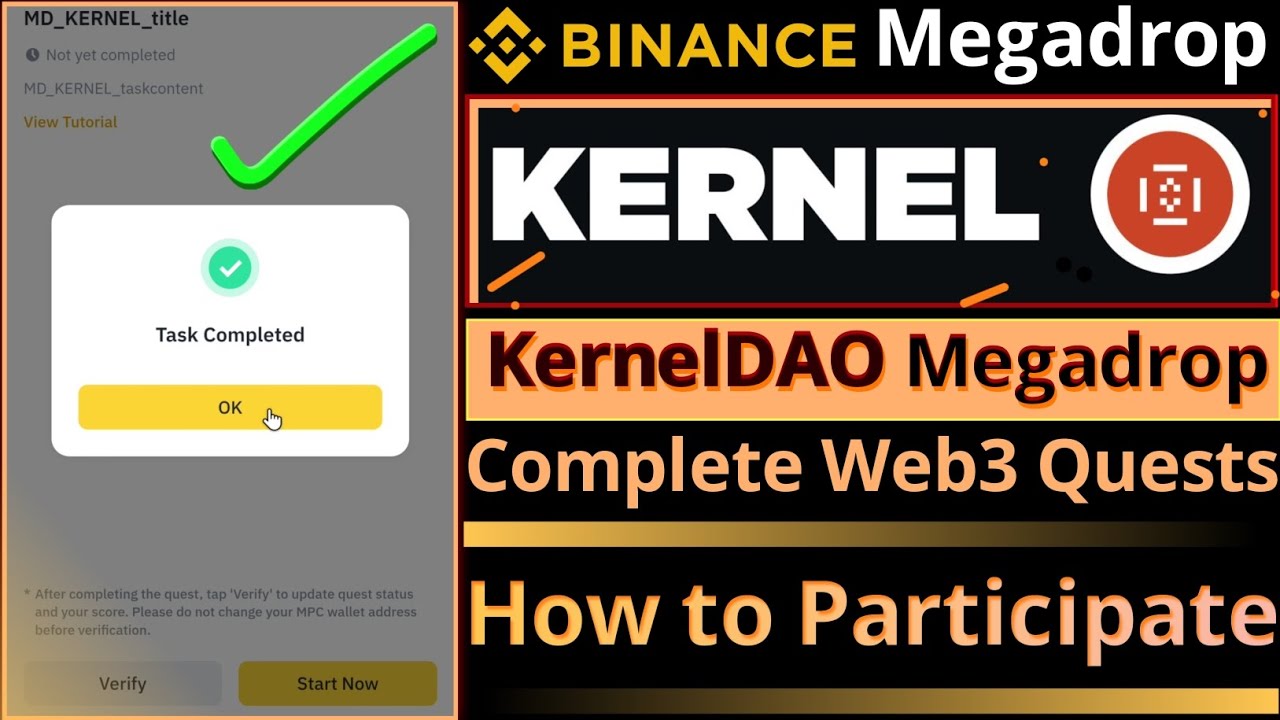 Binance KernelDAO Megadrop || How to Complete Web3 Quests || Earn KERNEL - YouTube