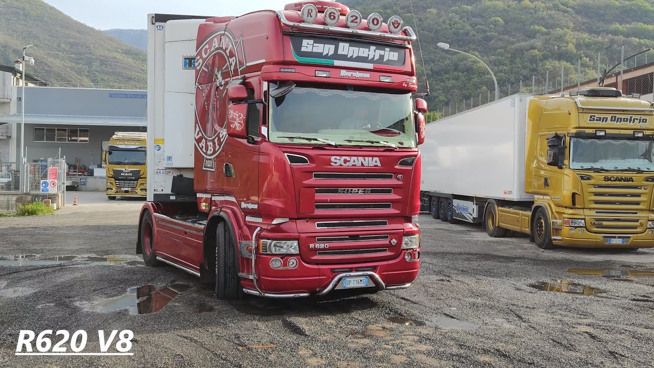 4k Scania R620 V8 Power "Red Edition" - Partenza + Sound + Trailer (San ...