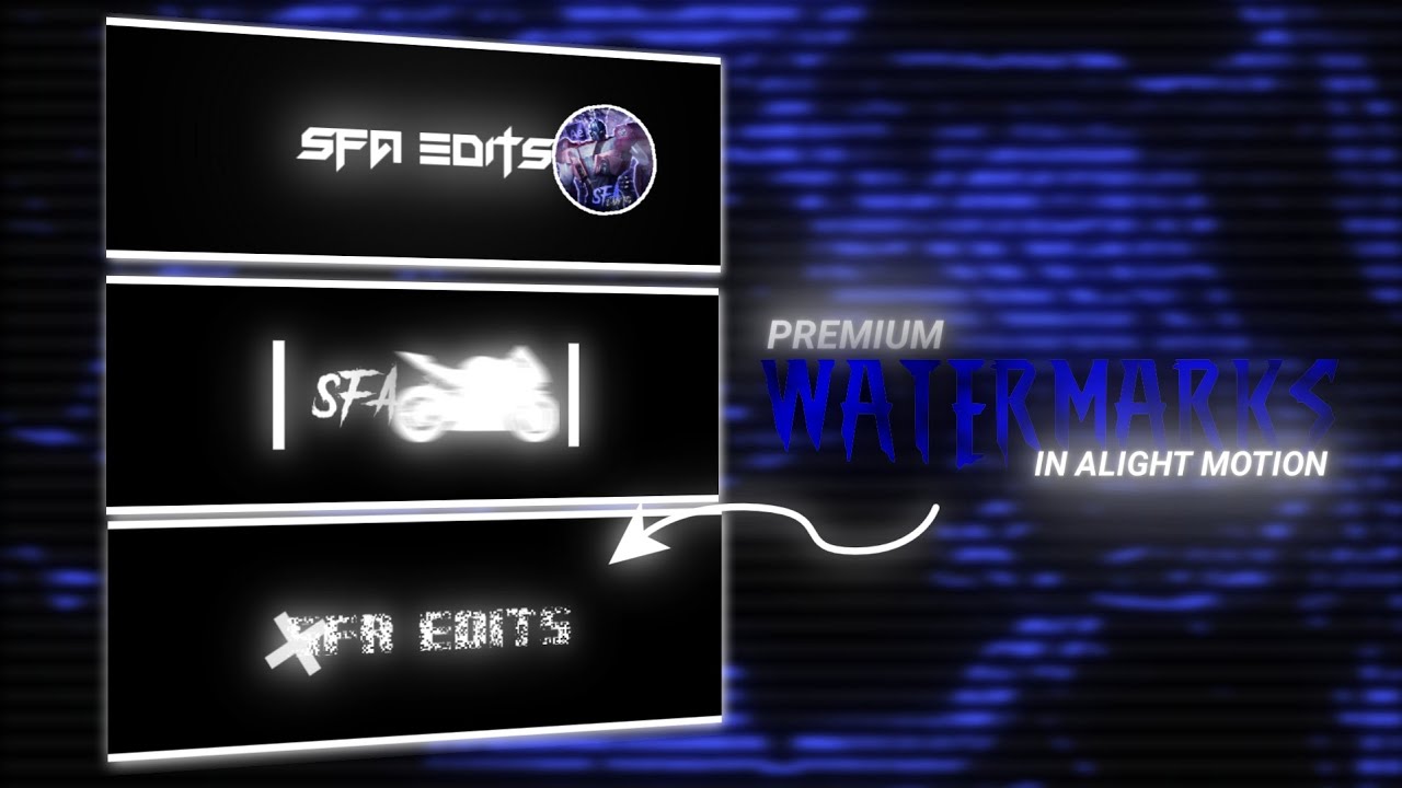 Premium white line watermarks on alight motion (+ preset) - YouTube