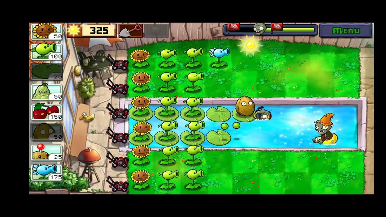 Plants vs Zombies Android Gameplay | Pool Level 3 | Plants vs Zombies ...