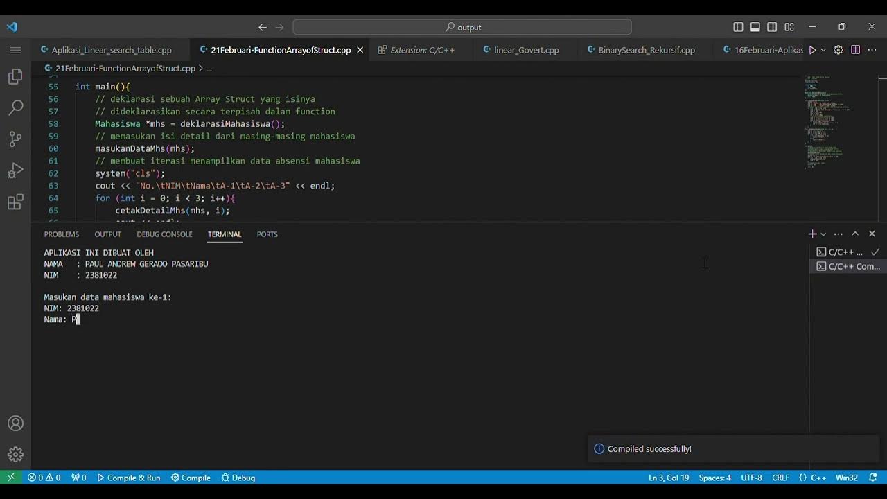 Functioned Struct- Data Absensi Mahasiswa - YouTube