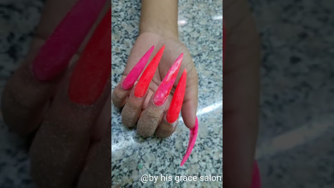 6 cm nails by his grace salon - YouTube