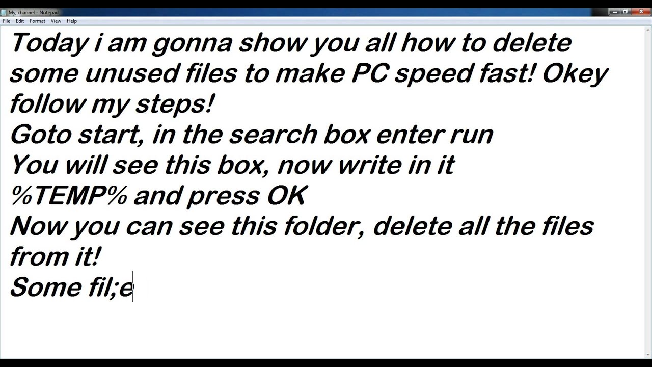 How To Delete Unused Files From Pc To Make It Faster YouTube How To Delete Unused Files From Pc To Make It Faster YouTube