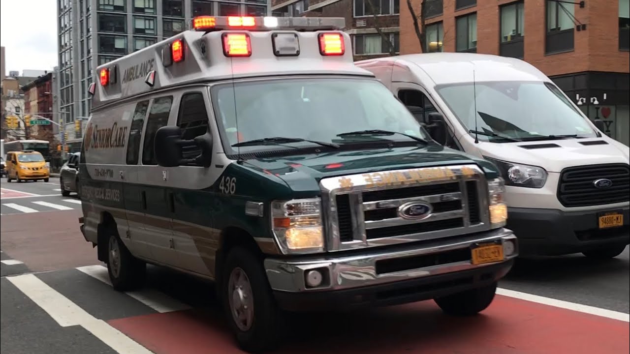 SENIOR CARE EMS AMBULANCE RESPONDING ON 1ST AVENUE IN KIPS BAY AREA OF ...