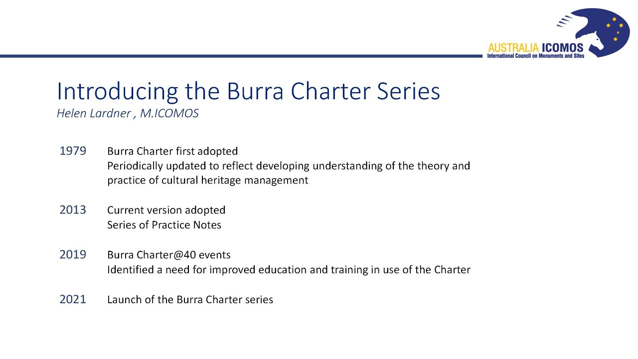 Australia ICOMOS Burra Charter Series launch webinar, 7 July 2021 - YouTube