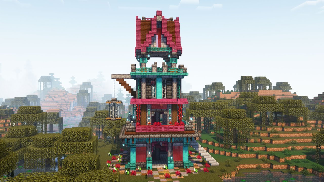 How to build Haunted Tower - Minecraft tutorial - YouTube
