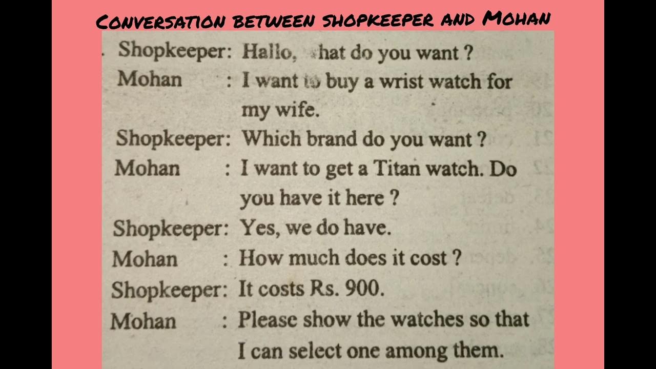 Conversation between shopkeeper and customer.conversation grammar in exam. - YouTube