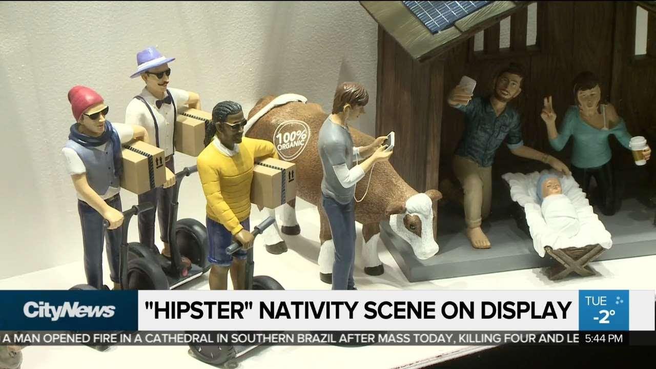 Hipster nativity scene spurs praise, criticism - YouTube