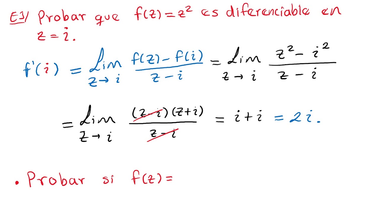 08 Derivada de una Función en Variable Compleja - YouTube