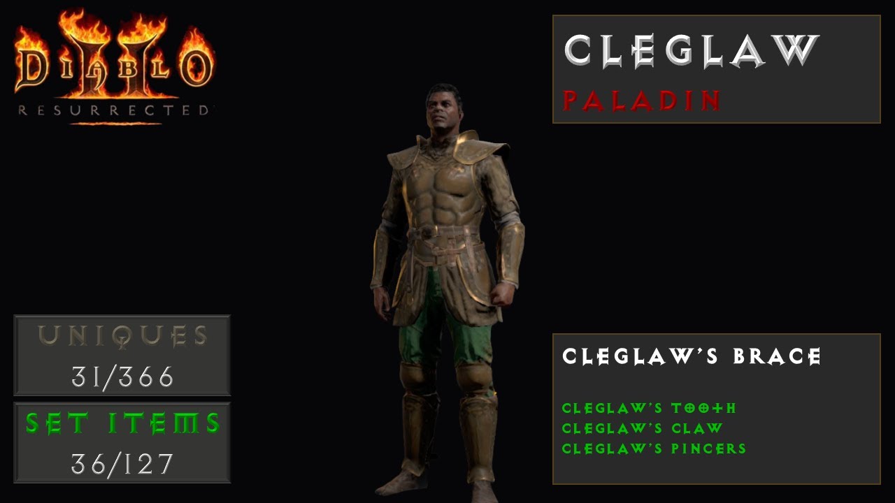 Diablo II: Resurrected - Cleglaw's Brace Set Finally Collected! (EP-13 ...