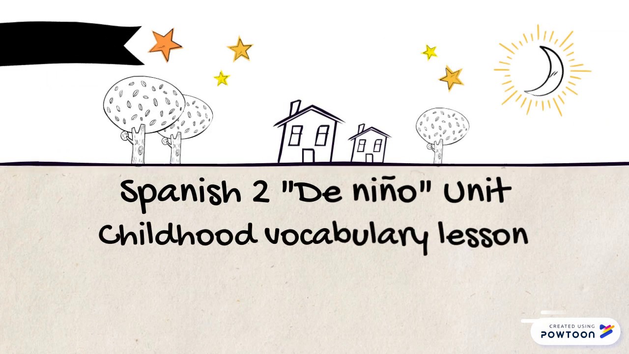 Spanish 2 "De Nino" unit vocab lesson - YouTube