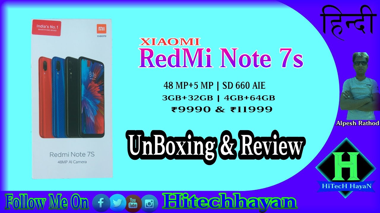 Redmi Note 7S Unboxing & Review | First Impressions in Hindi - YouTube