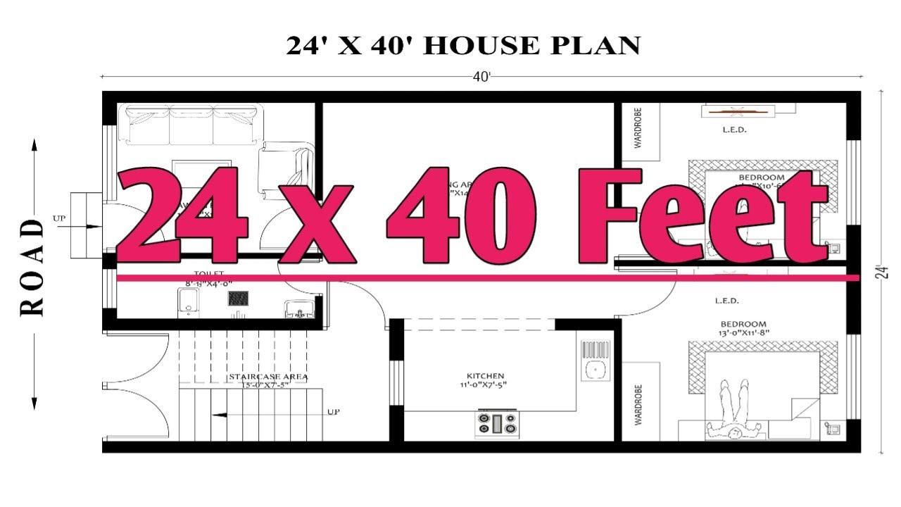 केवल 960 sqft में घर का नक्शा ll 960 sqft house design ll 2 bhk house ...