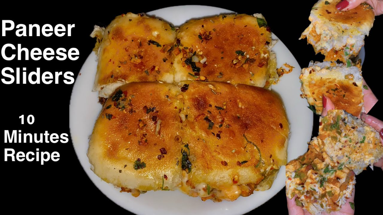 Paneer Cheese Sliders Recipe | 10 Minutes Paneer Cheese Sliders Recipe ...