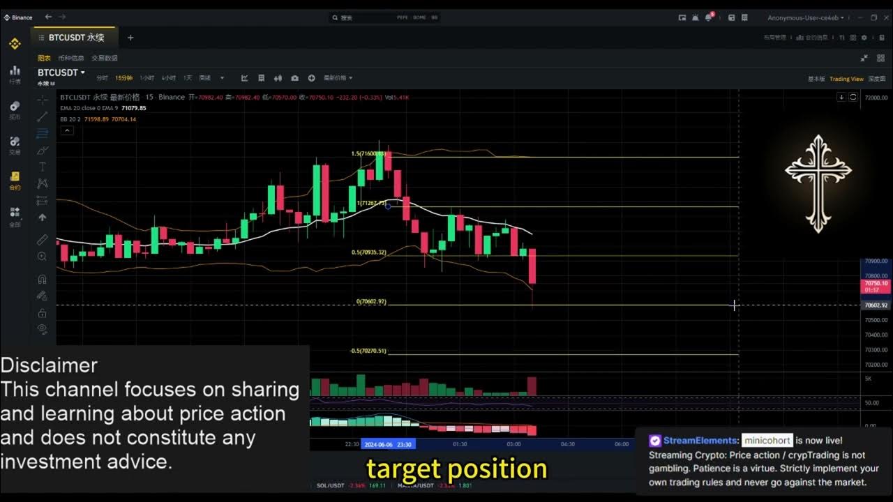 2x profit in 1 hour, real-time Bitcoin price behavior on June 7, 2024. - YouTube