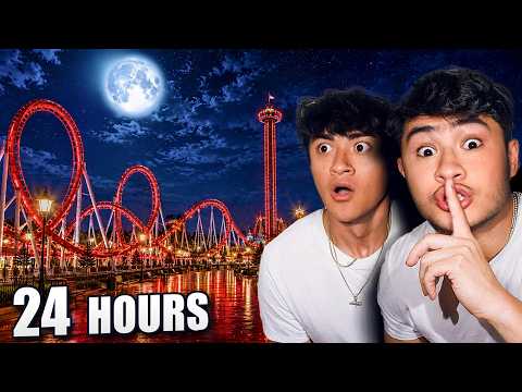 24 HOUR OVERNIGHT CHALLENGE in AMUSEMENT PARK!