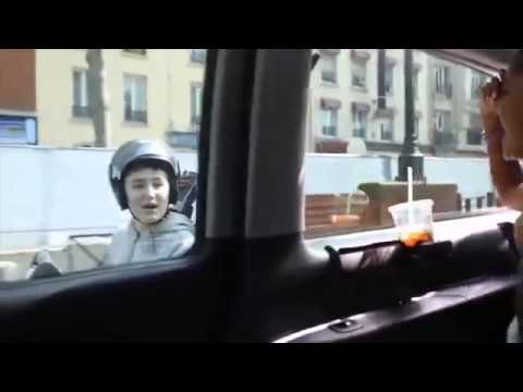 Ariana Grande Singing Along with Fans in Paris while in the Car and the Fans in their Motorcycle!