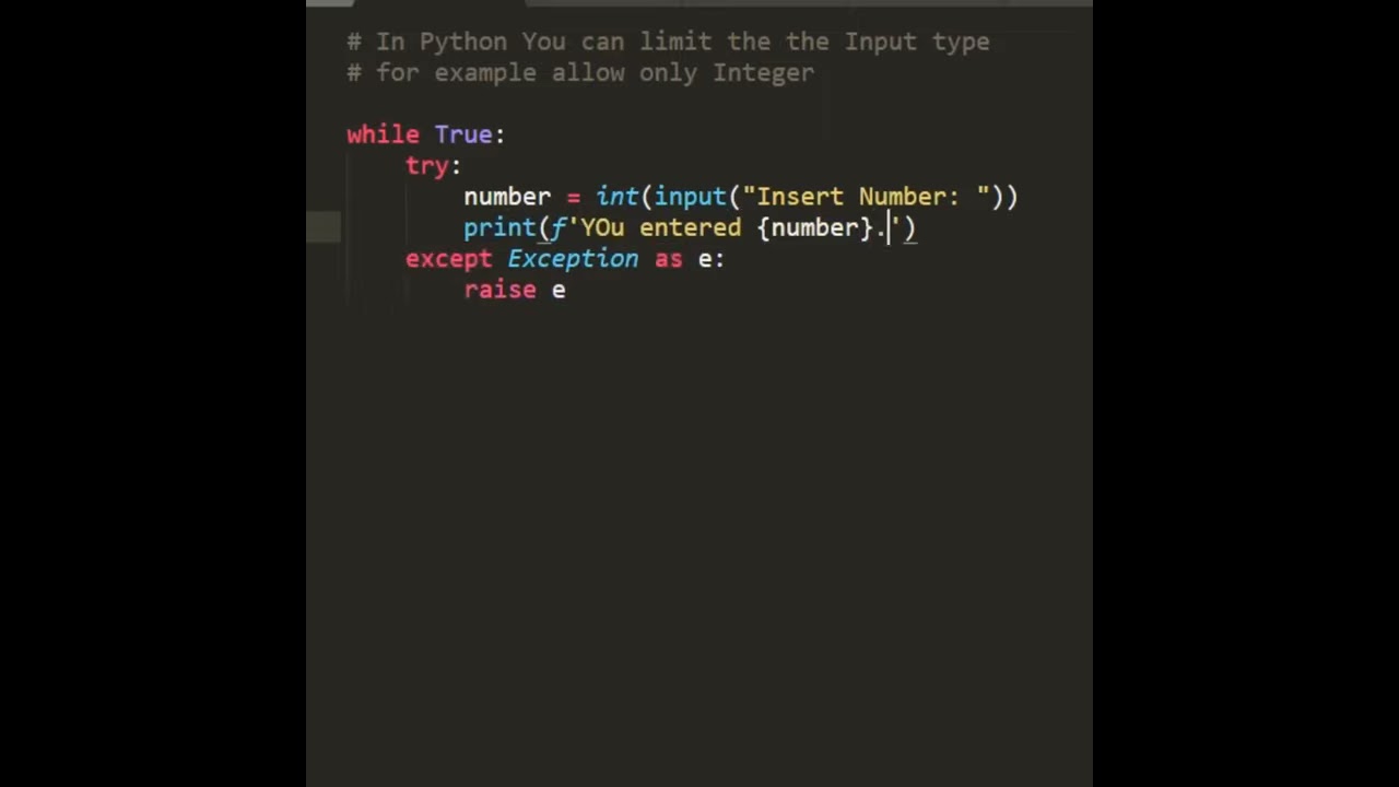 Input Type Can Be Limit In Python By Just Wrapping It With Datatype Input Type Can Be Limit In Python By Just Wrapping It With Datatype
