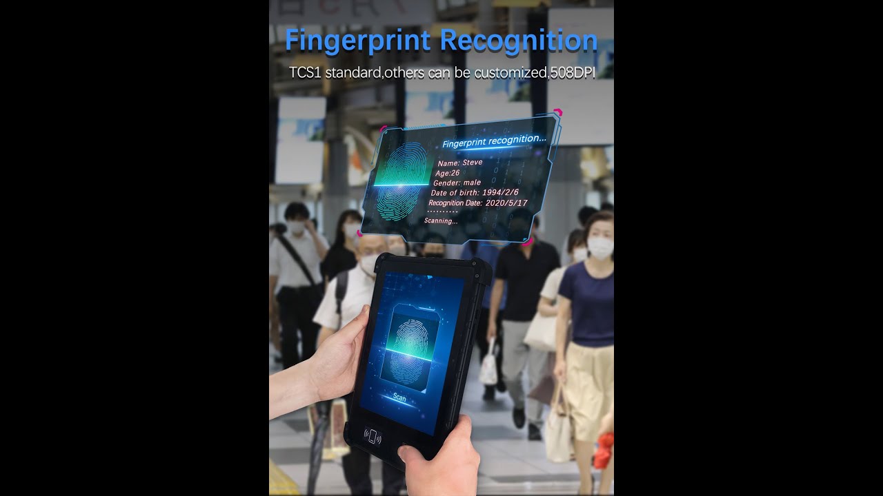 FP08 8 inch Biometric Fingerprint Tablet - YouTube