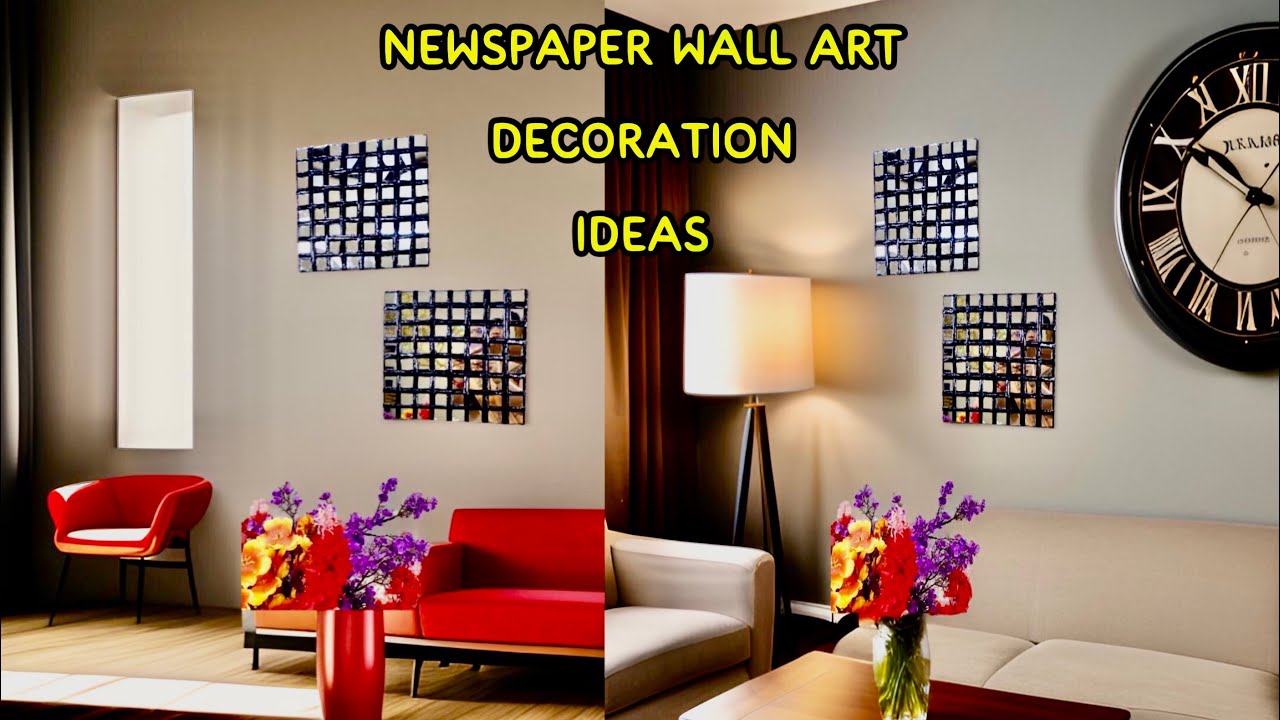 💕NEWSPAPER WALL DECORATING IDEAS | DIY | CRAFTS | CRAFT PIXIES 💕 - YouTube