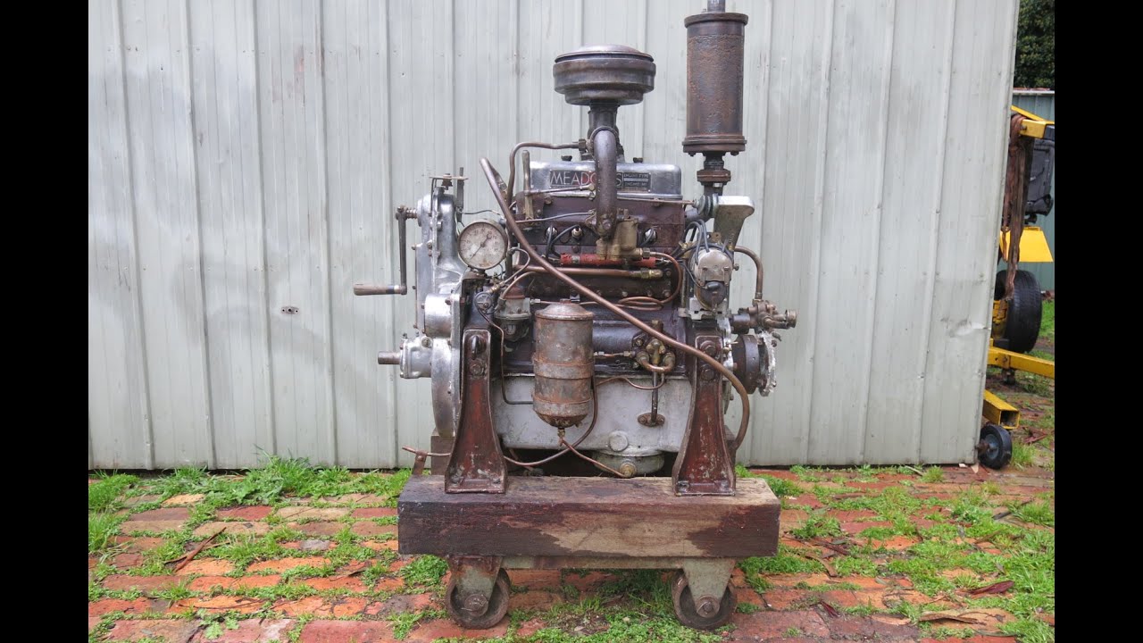 Meadows 4 cyl marine engine - YouTube