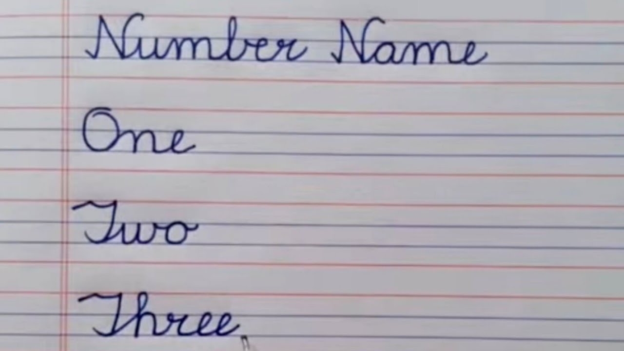 Number name in cursive writing | Number names | Cursive writing ...